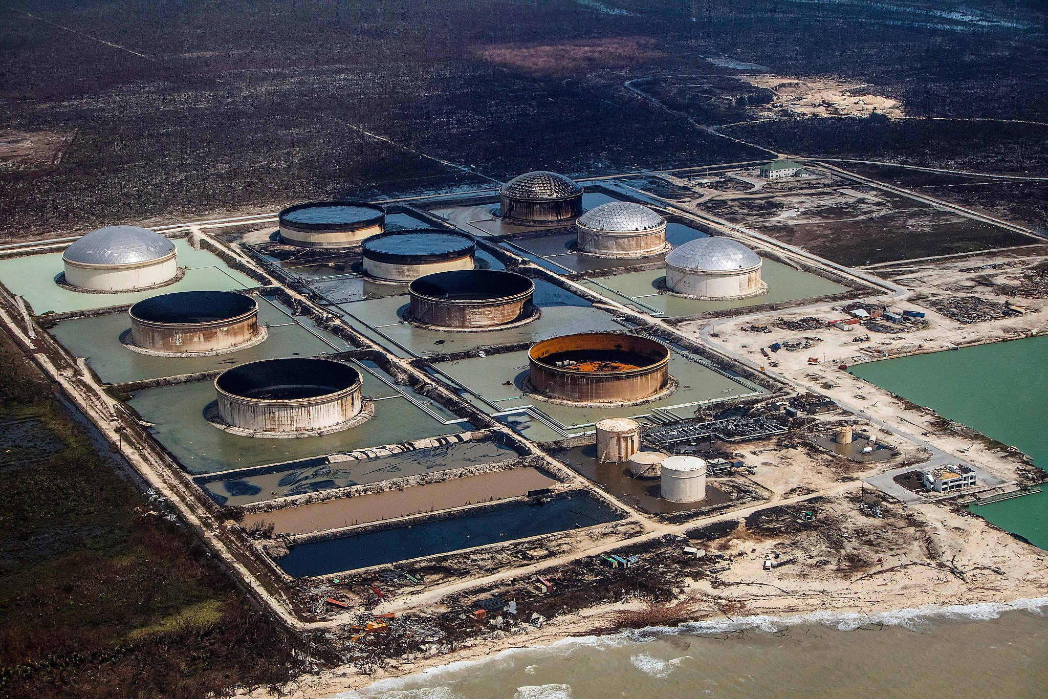 Hurricane Dorian Rips Roofs Off Bahamas Oil Storage