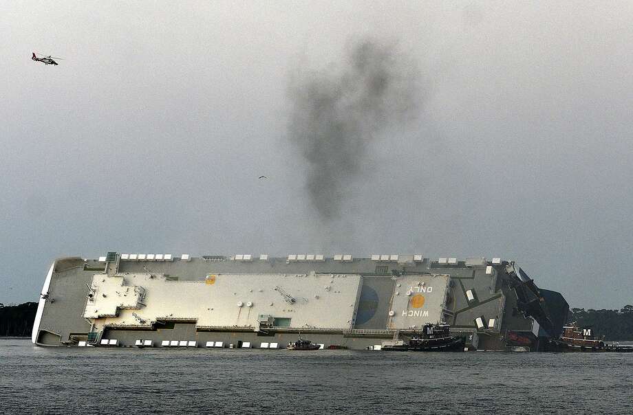 4 crew members missing after cargo ship overturns at Georgia port - SFGate