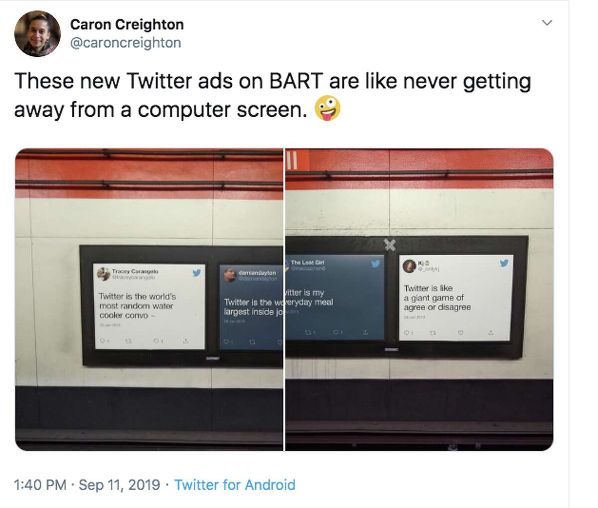 People react to new Twitter ad campaign on BART