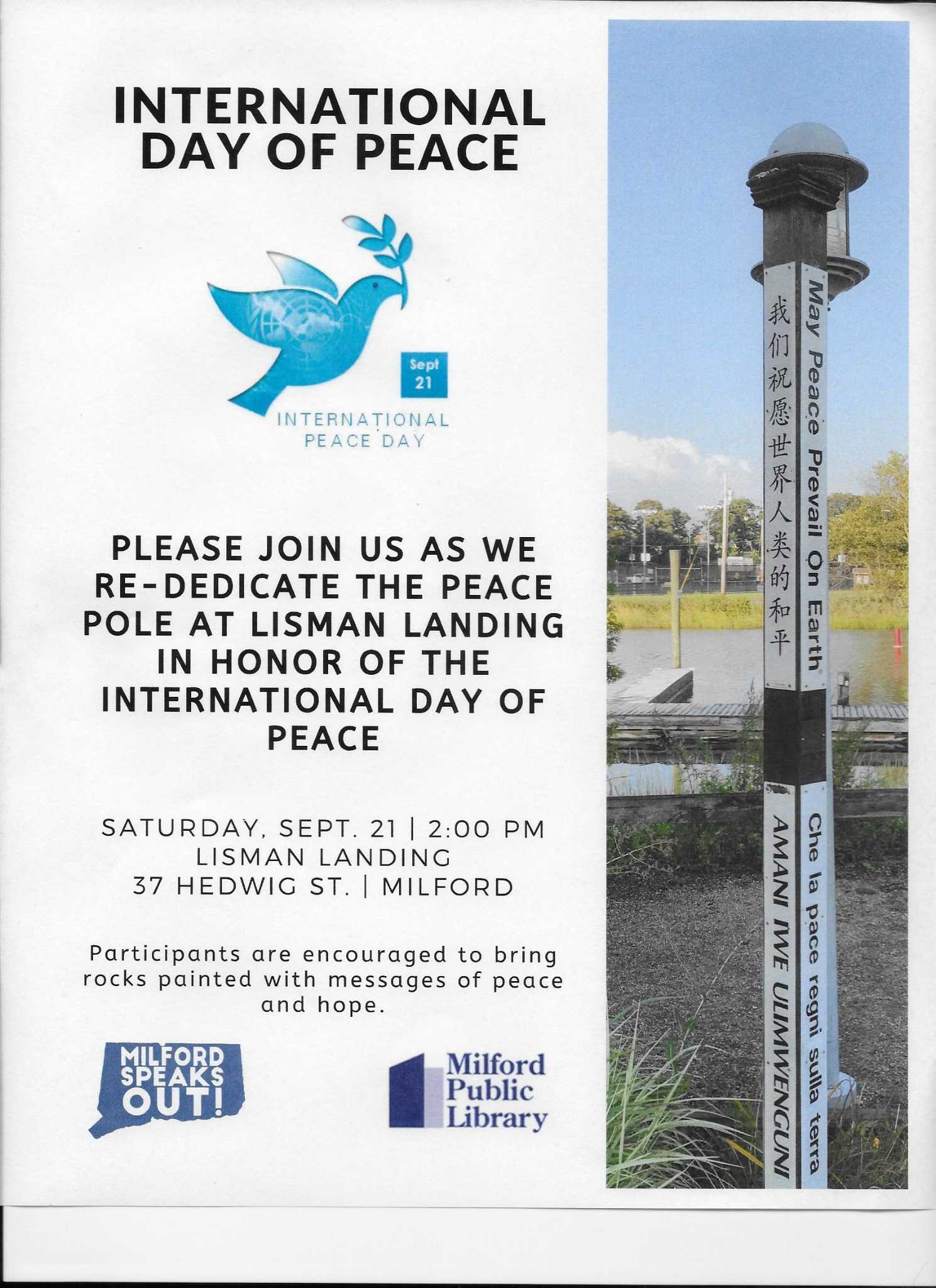 International Day of World Peace event planned in Milford