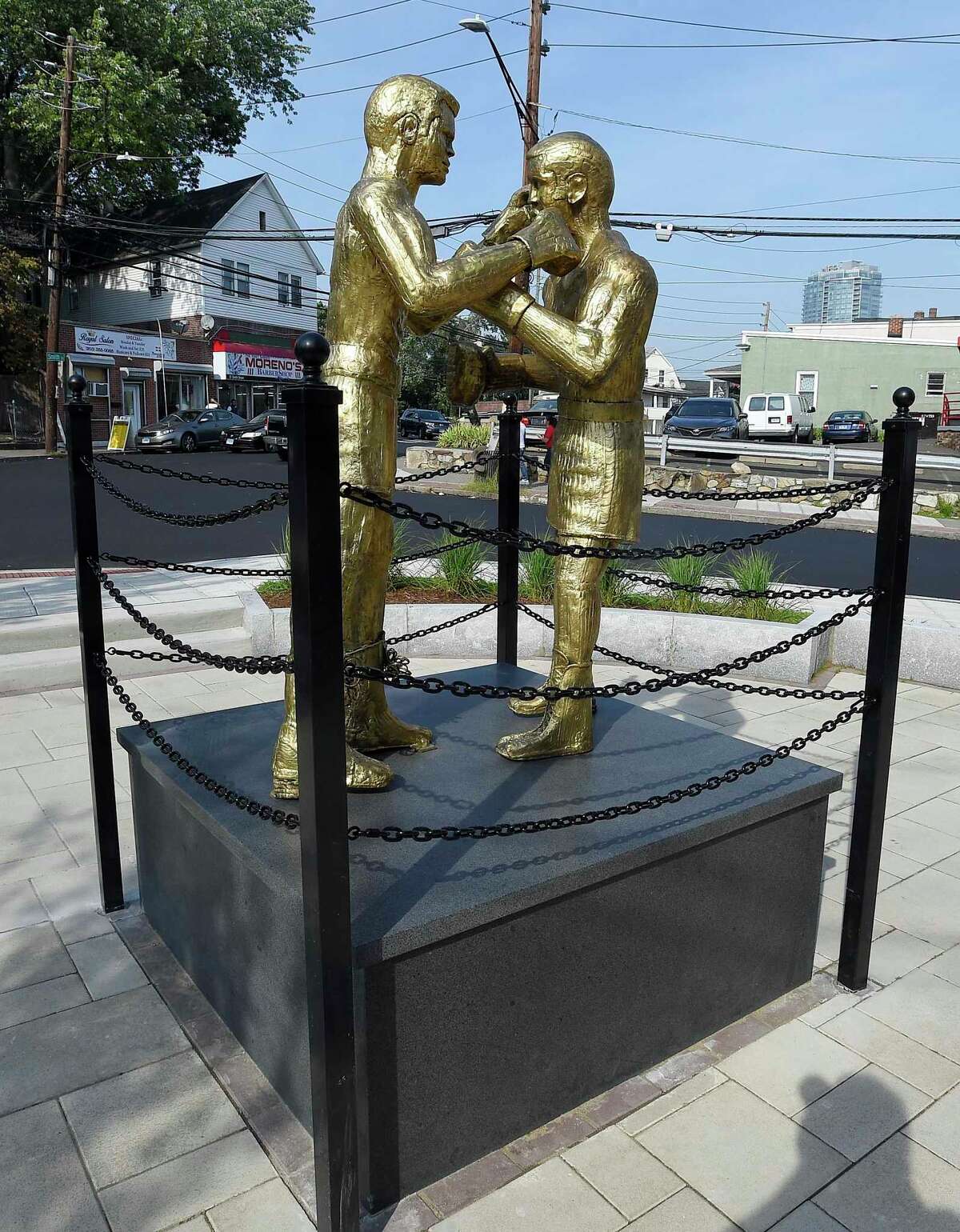 Refurbished statue returned to Stamford’s Boxer Square