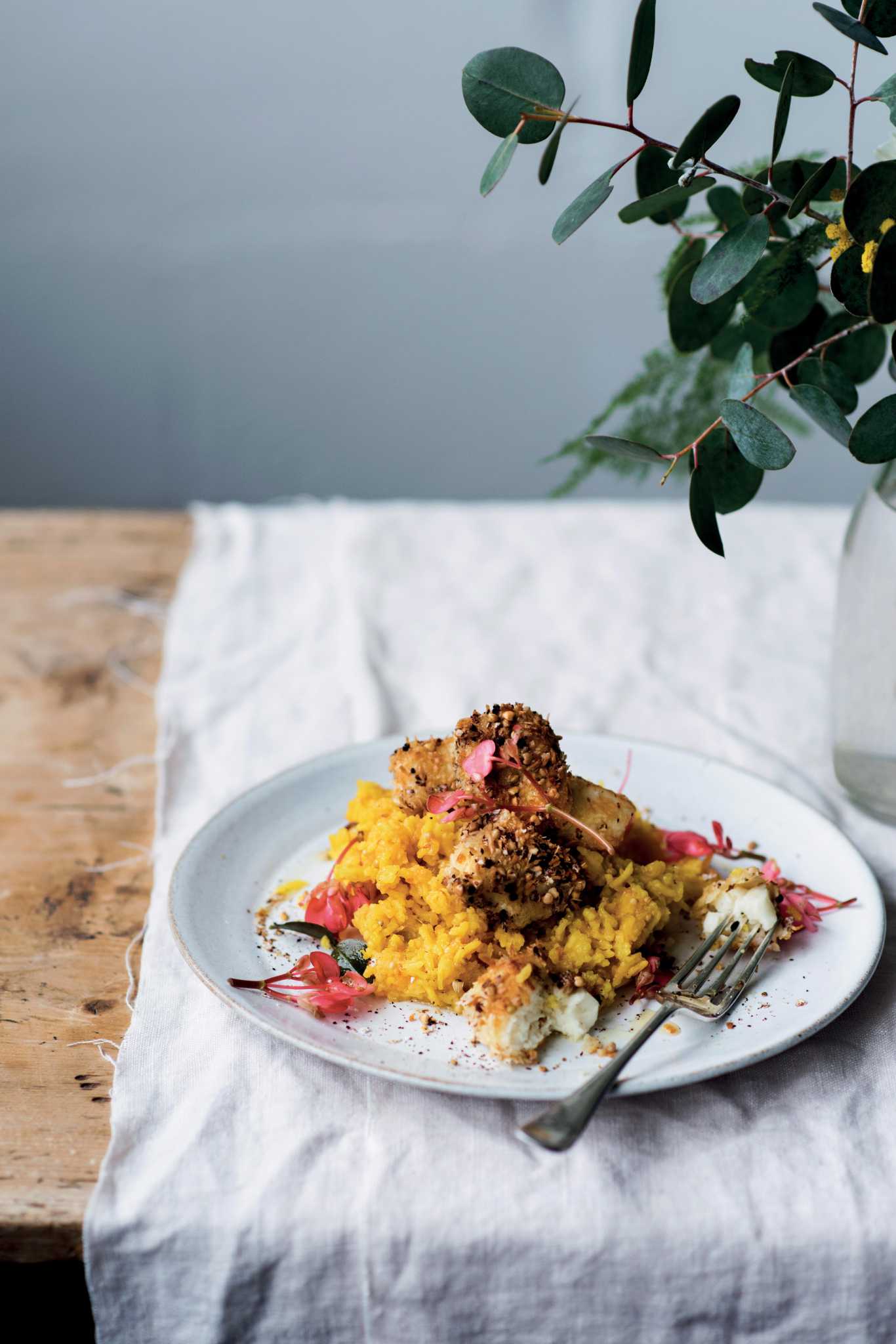 Recipe: Yellow Rice with Coconut Halloumi