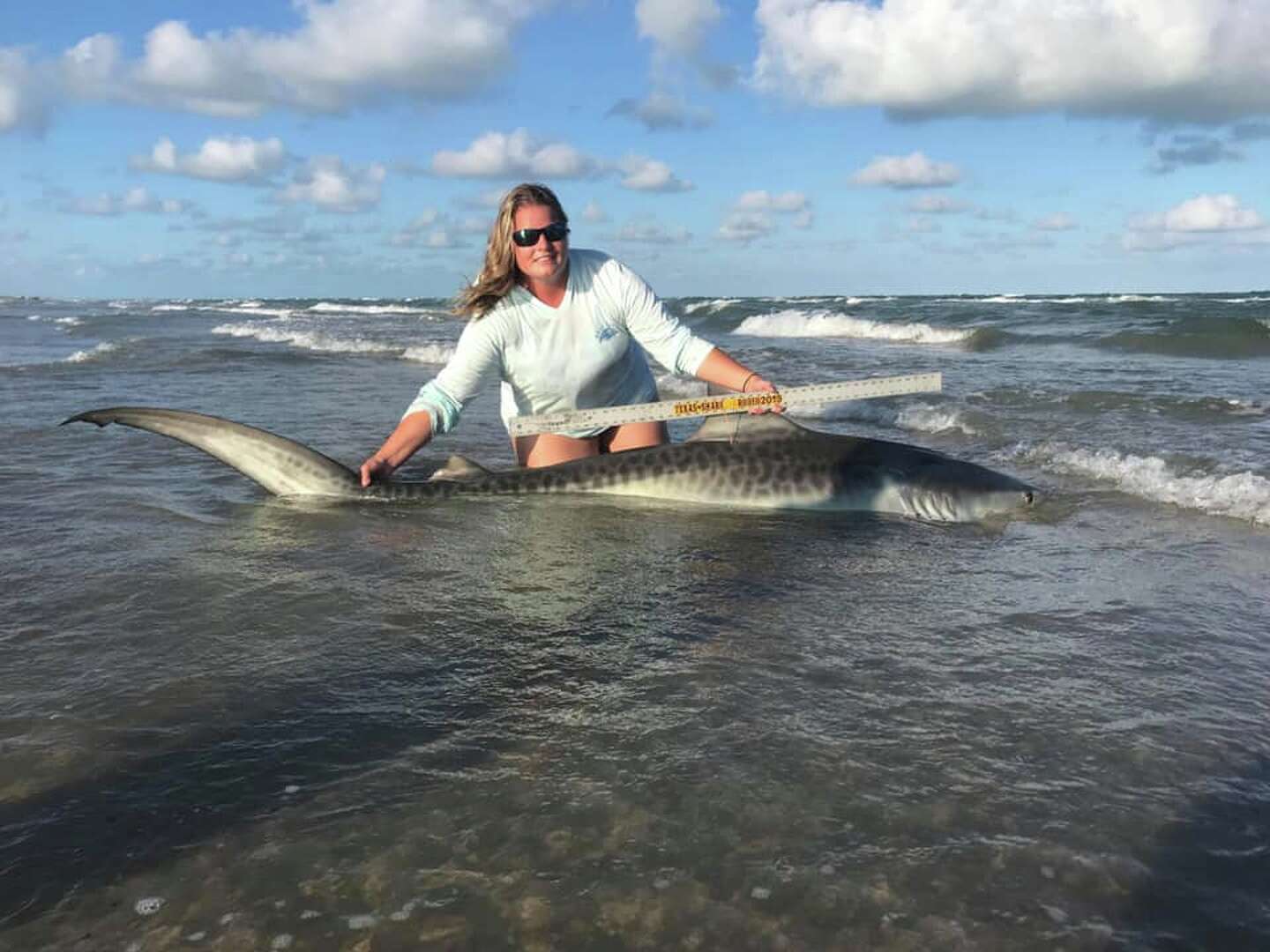 Texas woman catches, releases 9-foot tiger shark in Corpus Christi