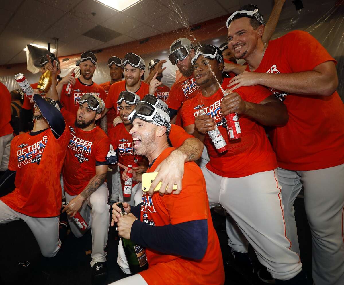 Inside the Astros' AL West championship clubhouse celebration