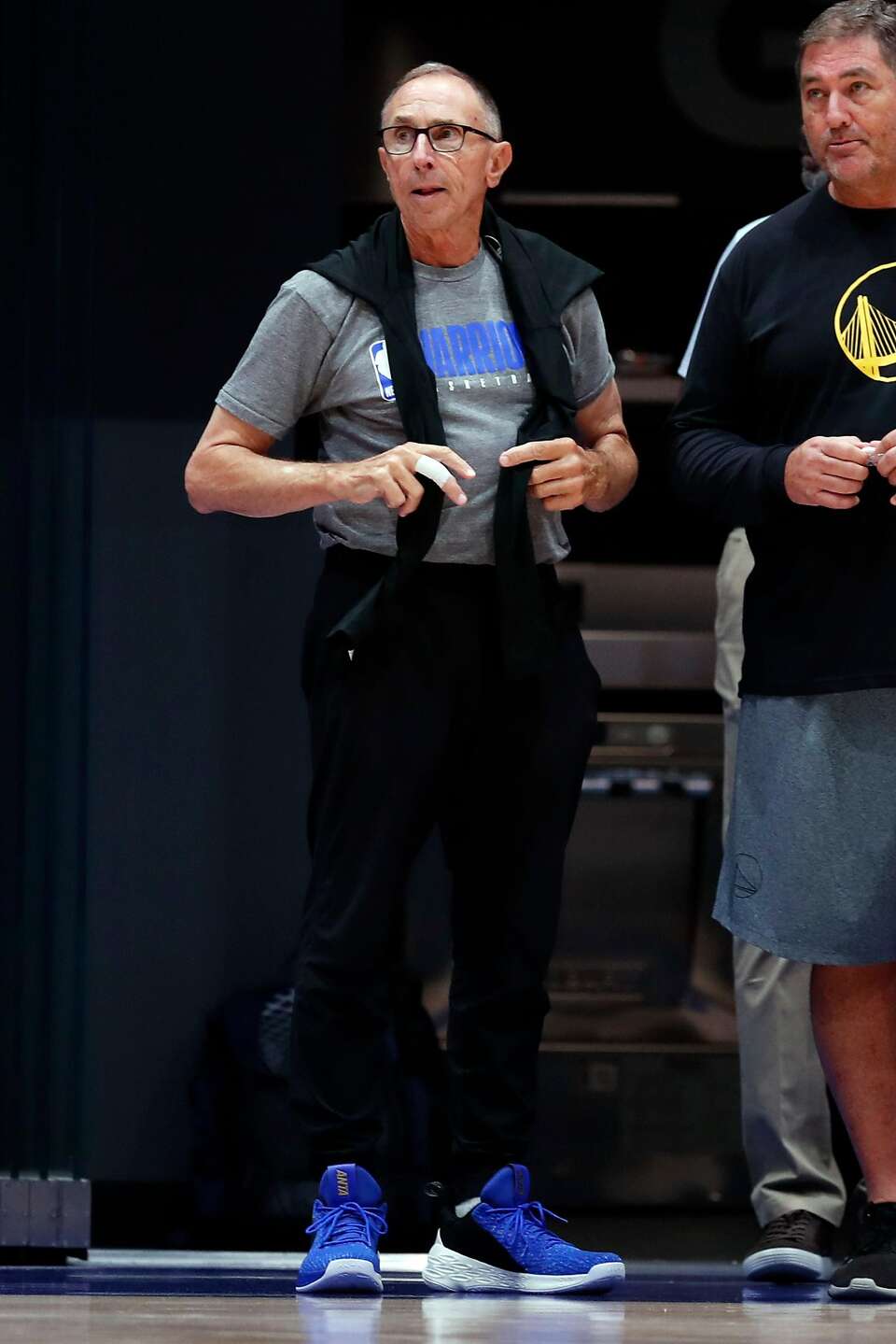 Ron Adams is traveling less, but he’s still a big asset for the Warriors