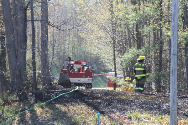 Firefighters battling brush fire in Manistee Township