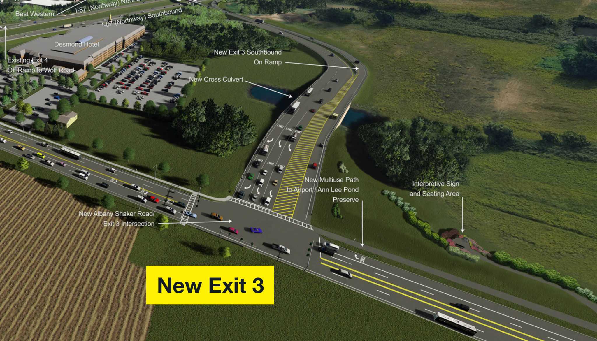 New Northway airport exit nears completion