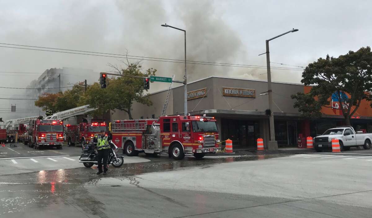 Fire in Ballard under control; firefighter injured, building destroyed