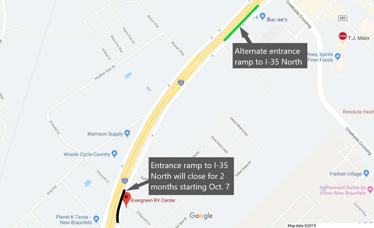 TxDOT construction underway to reverse I-35 ramp in New Braunfels