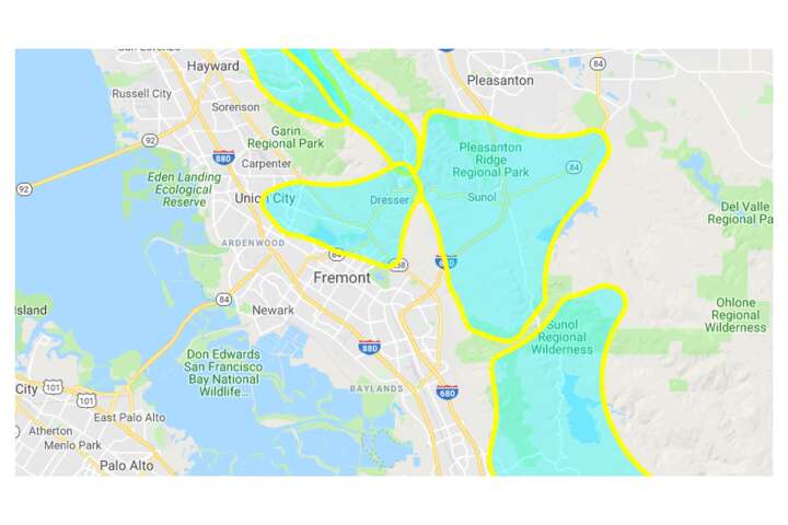 Map shows neighborhoods impacted by PG&E power shutoffs