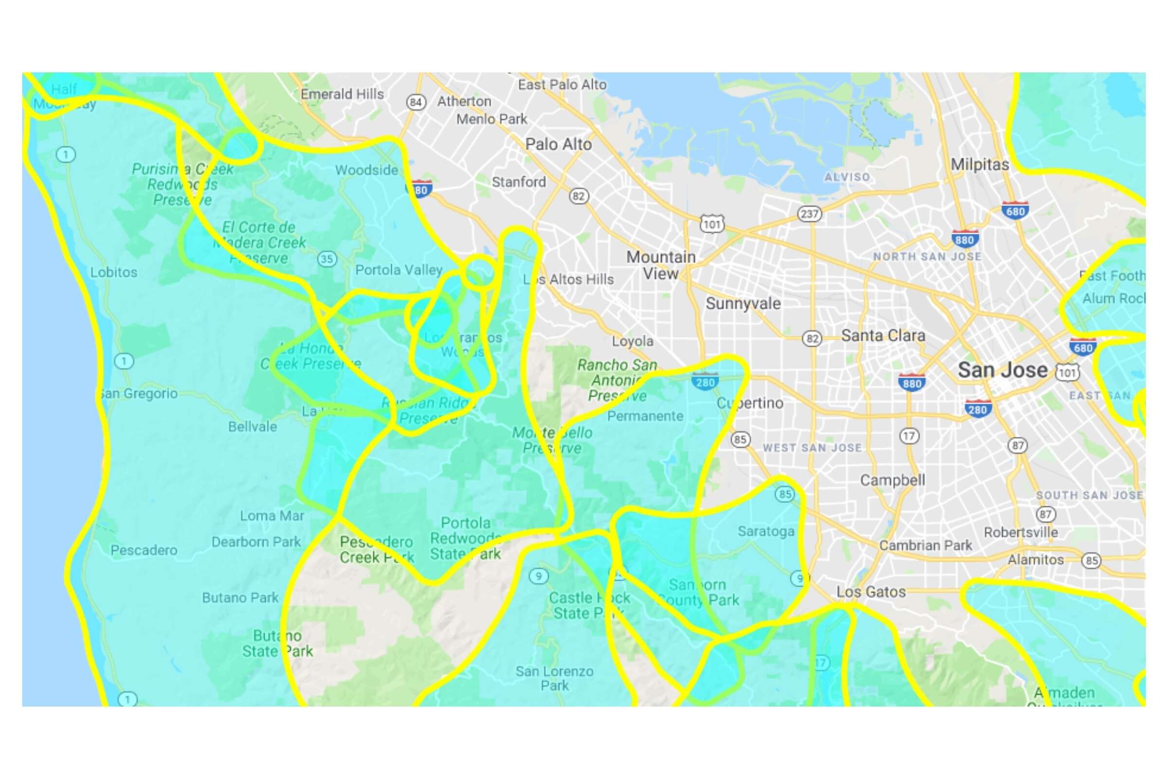 Map shows neighborhoods impacted by PG&E power shutoffs
