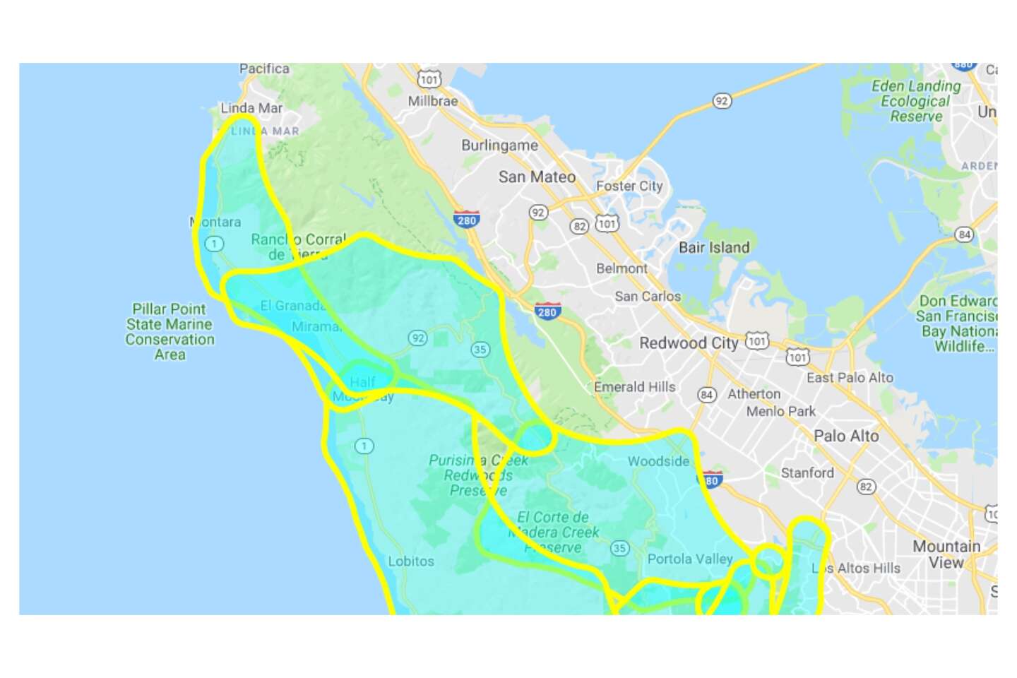 Map shows neighborhoods impacted by PG&E power shutoffs