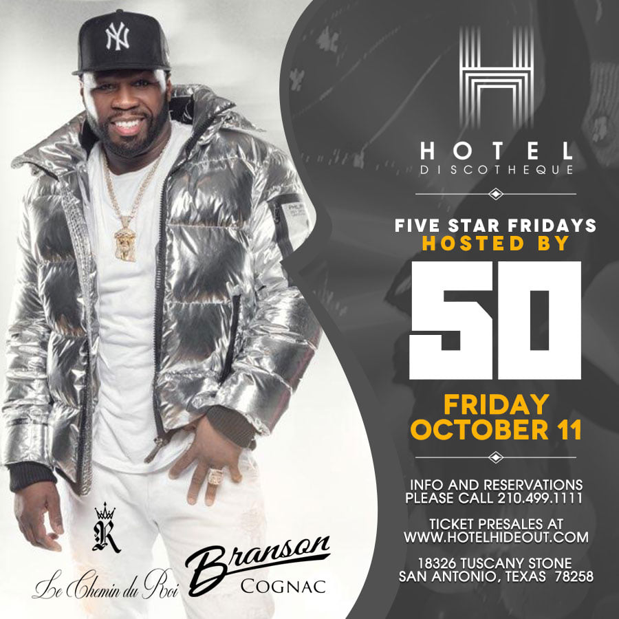 50 Cent lands in San Antonio, hyping up his meet-and-greet set for today
