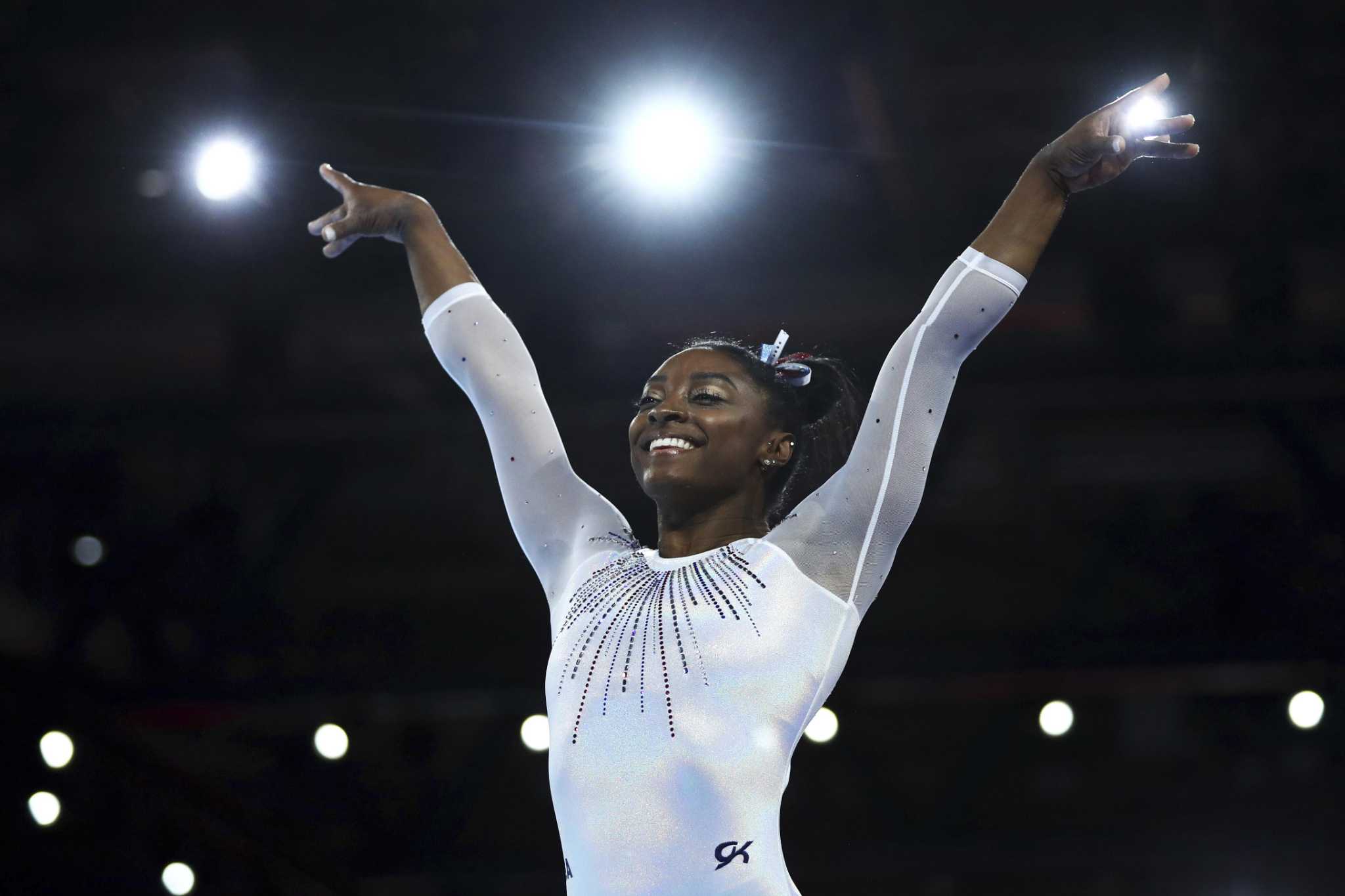 Simone Biles takes fifth all-around world title in style
