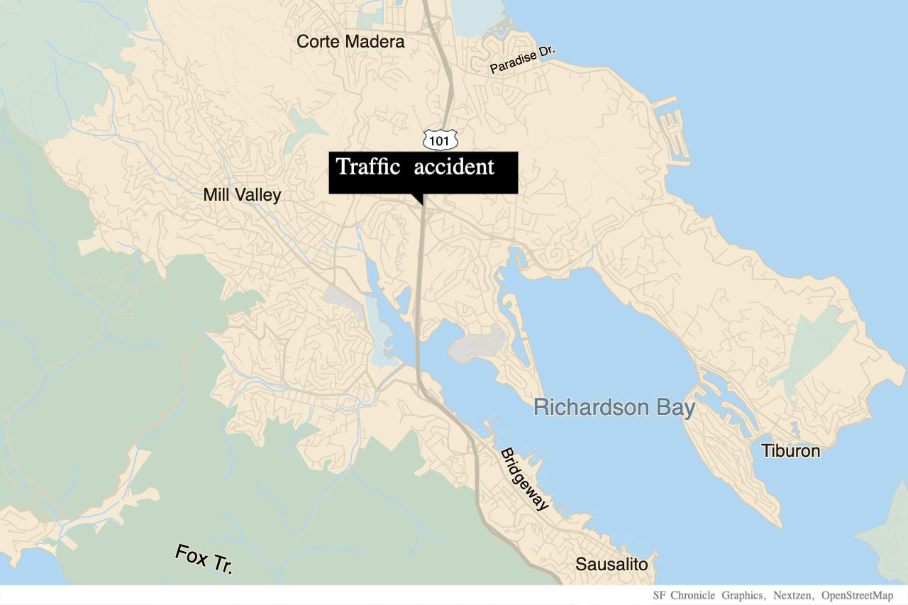Traffic snarls on Hwy. 101 in Mill Valley after accident