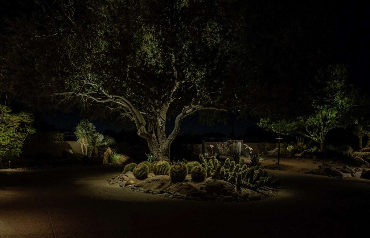 Exterior lights transform a home's night landscape