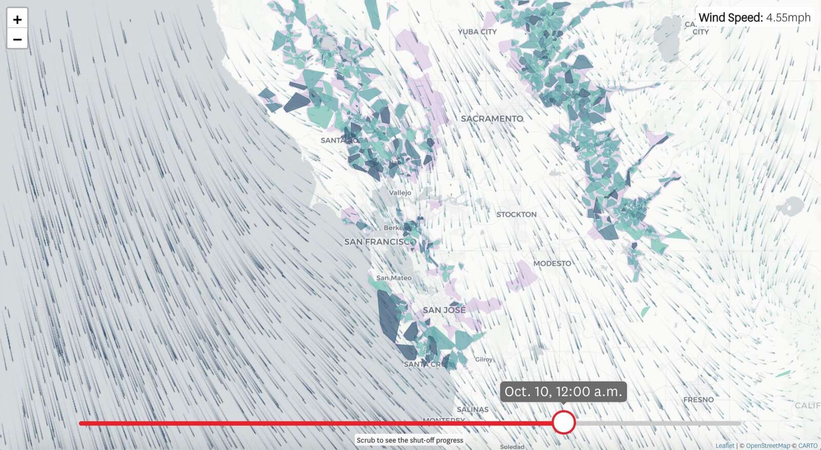 PG&E outage interactive: Watch two days of Bay Area wind and power shut ...