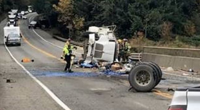 All Lanes Blocked After Tanker Truck Rolls Over On Sr 18 Flipboard