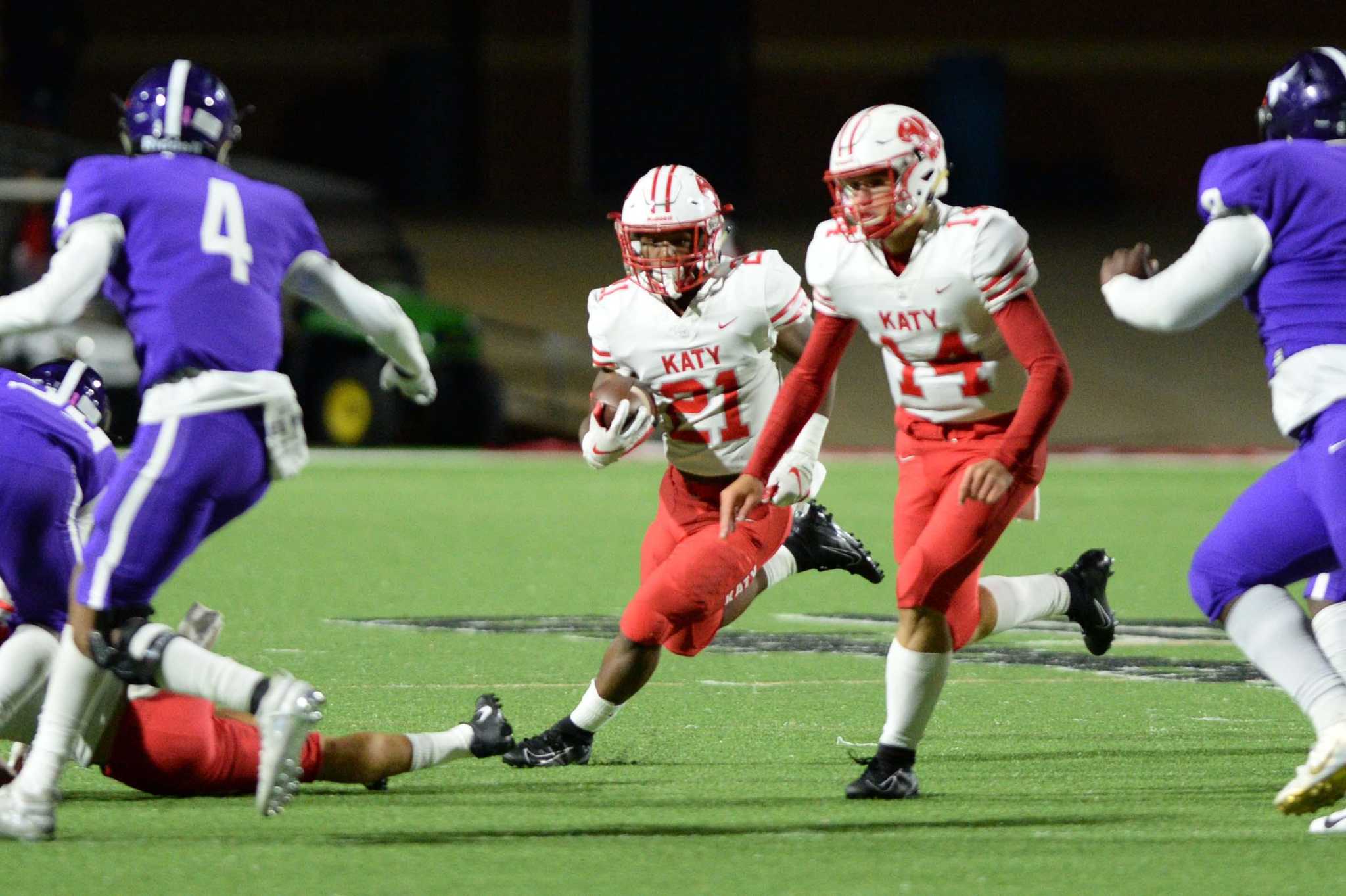 Katy, Tompkins football dominate in Week 10