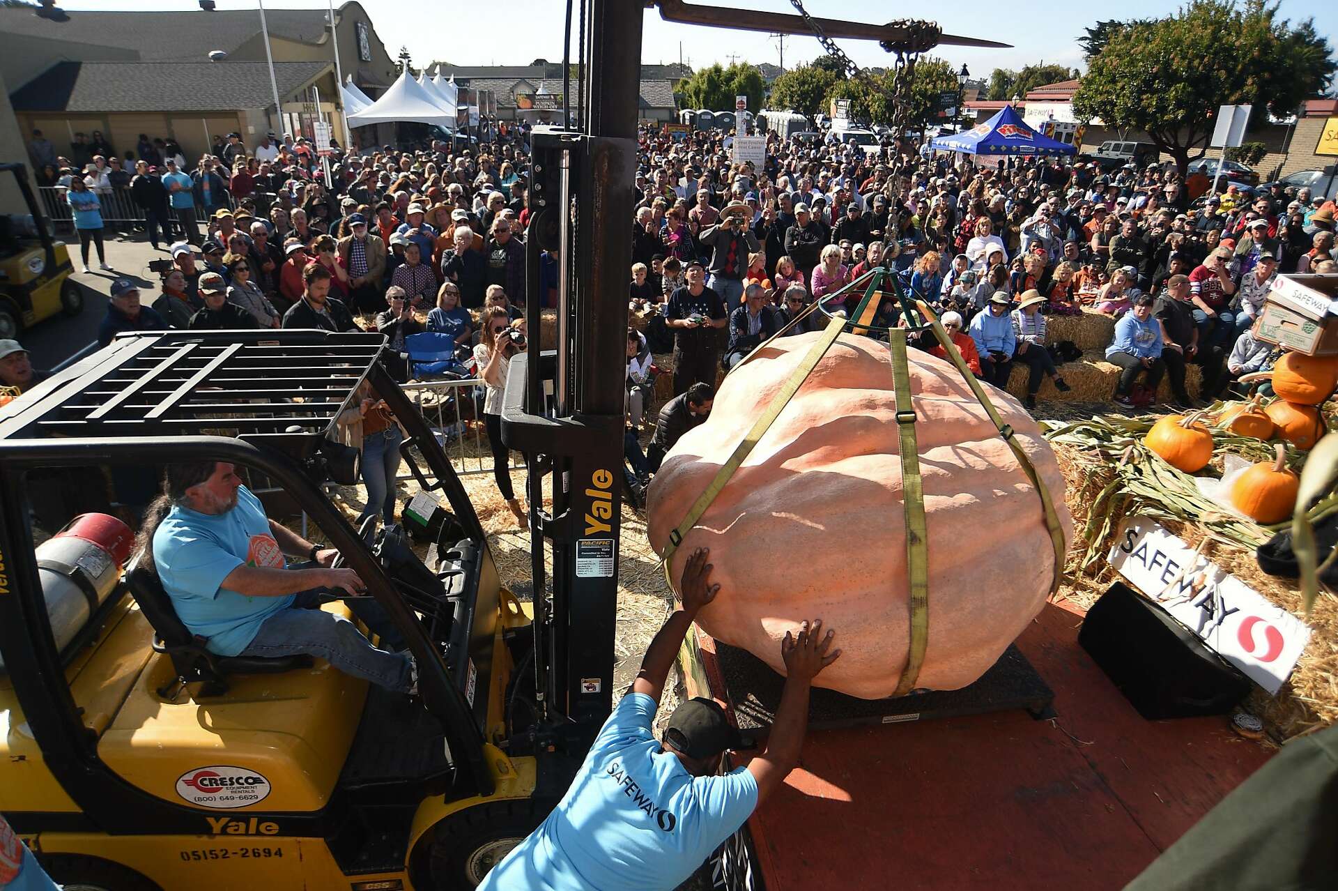 Huge pumpkin weighing 2,175 pounds sets California record in Half Moon Bay