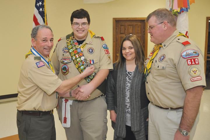 Eagle Scout Rank awarded to Hamden Troop 610 Scout to Daniel Faherty