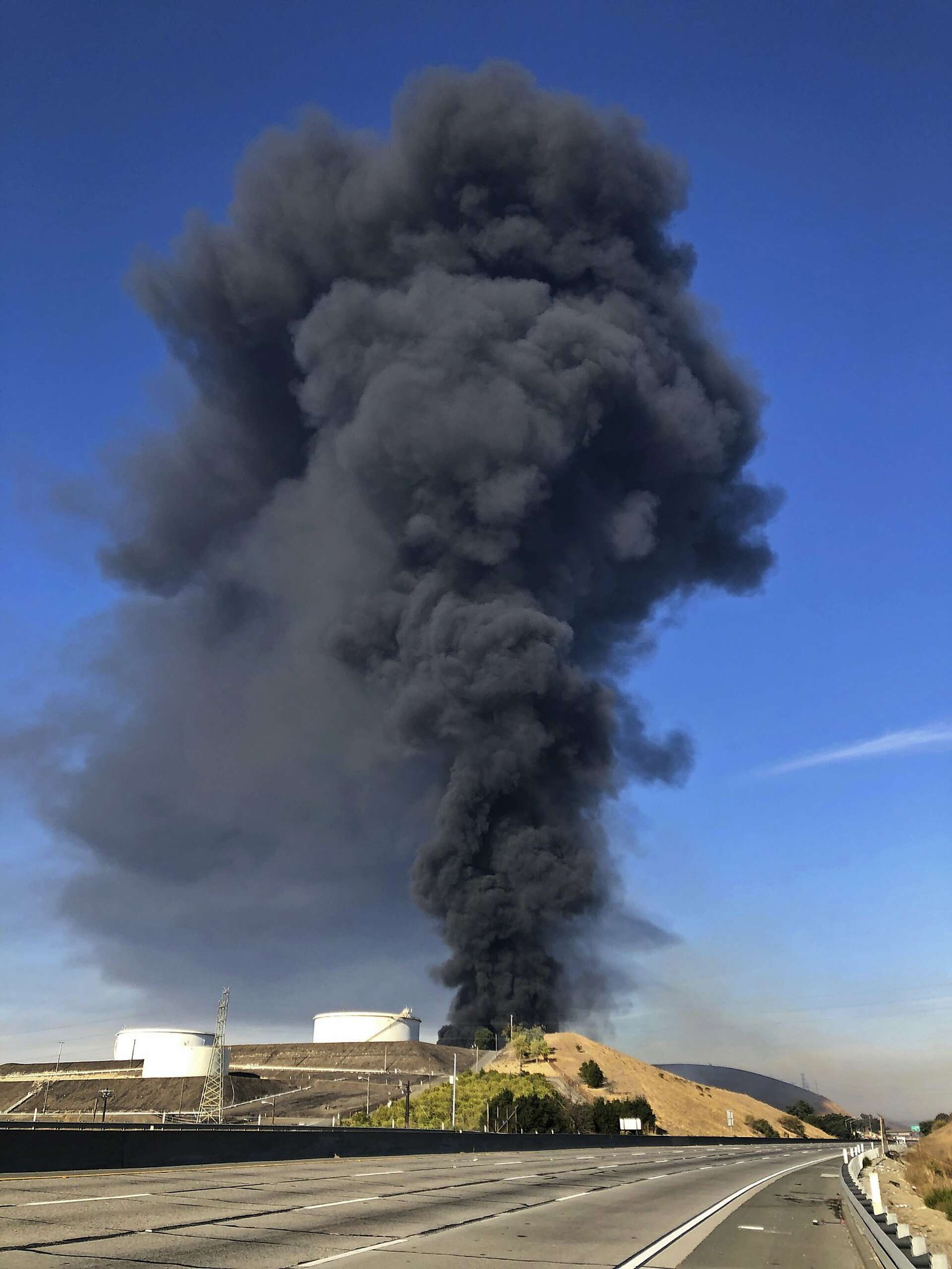 Massive fire at refinery in Crockett sends flames, black smoke into air