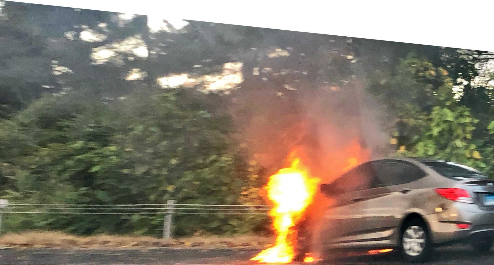 Car fire closes two lanes on I-91 South in North Haven