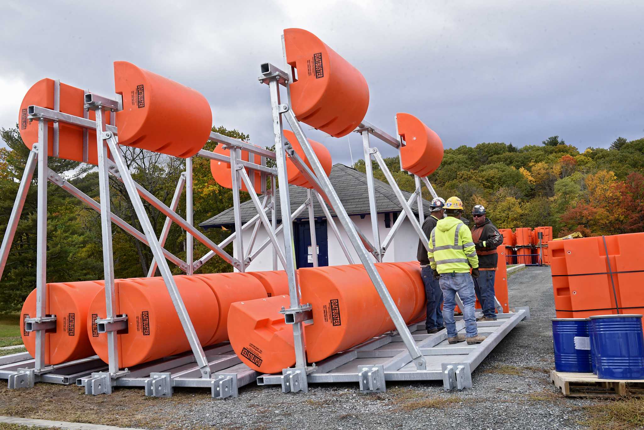 NYPA is installing a 'boat denial' barrier at Vischer Ferry