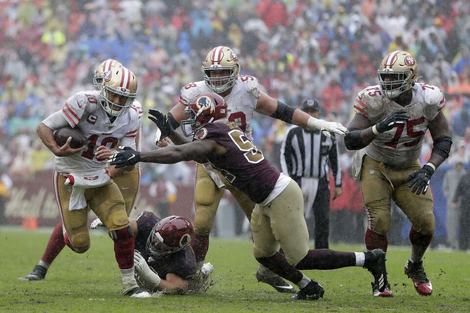 Drenching rain turns 49ers game into giant slip-n-slide