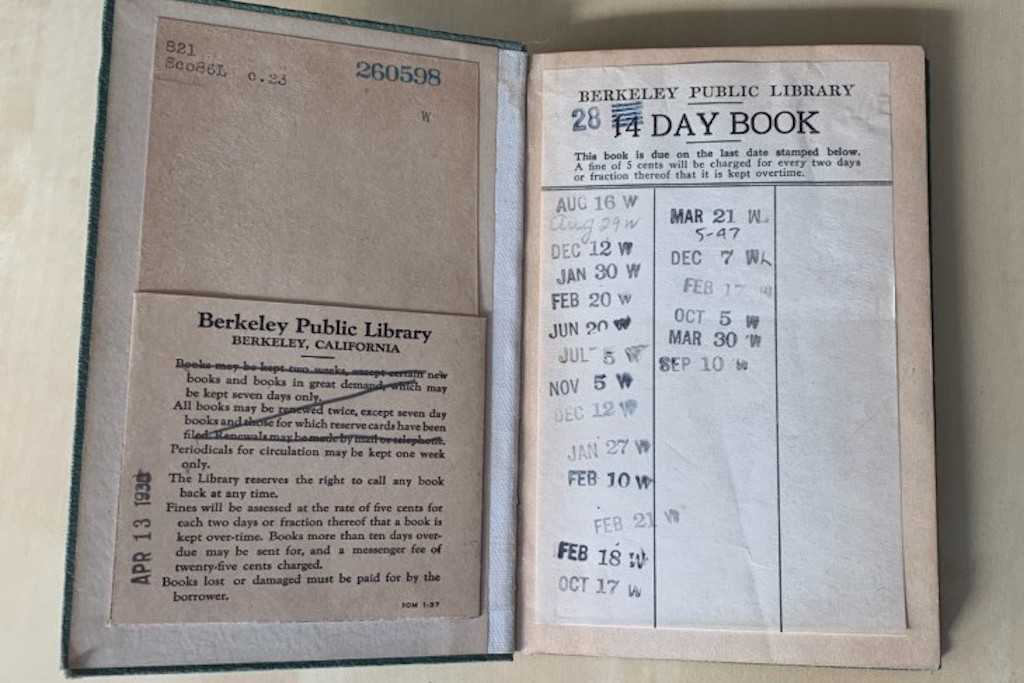 Book 74 years overdue returned to California library