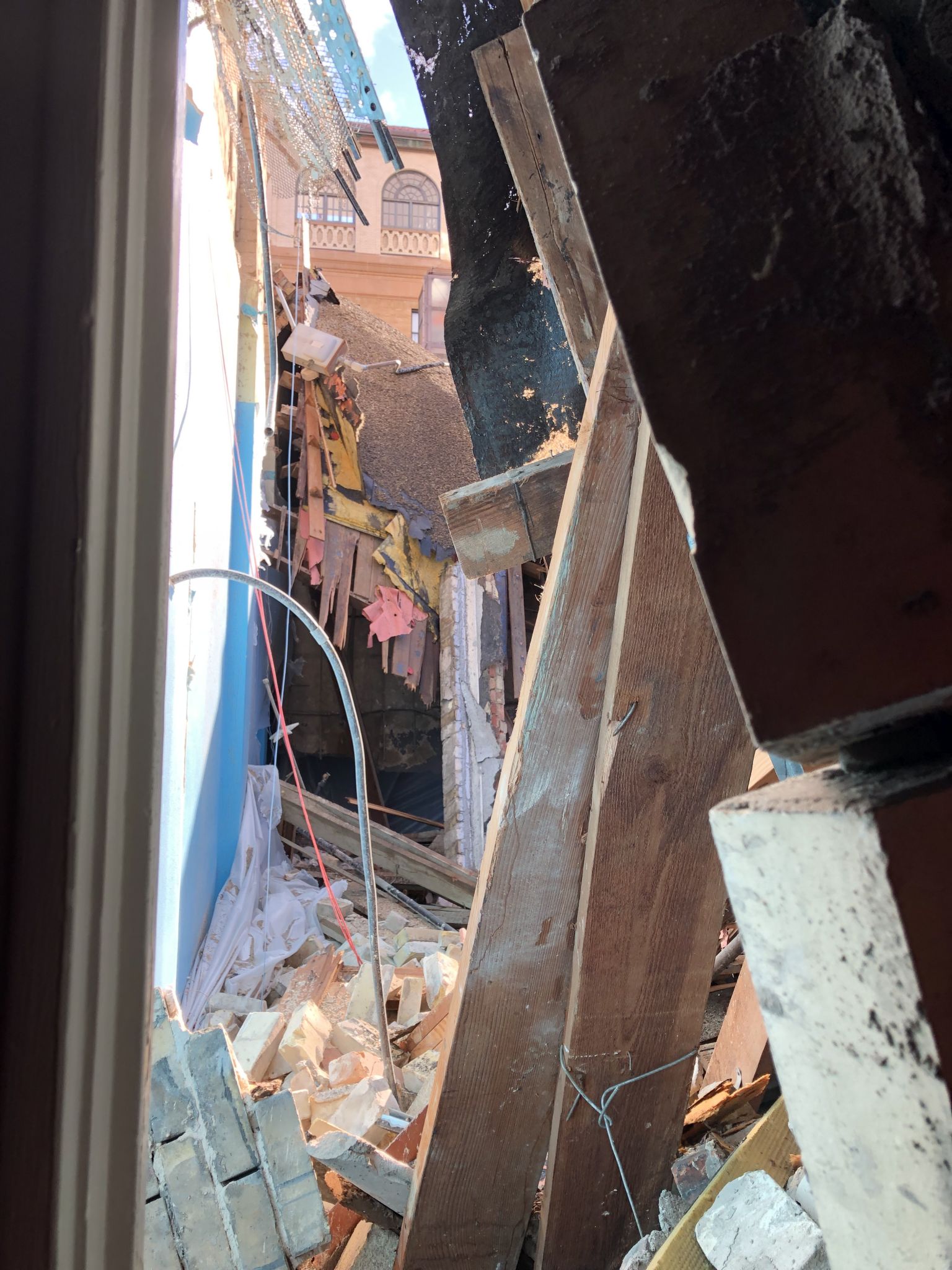 Heavy rain cause of downtown church roof demolition