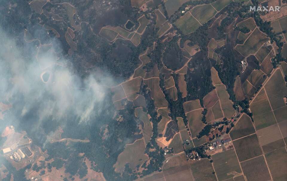 Here's what the Kincade Fire looks like from space
