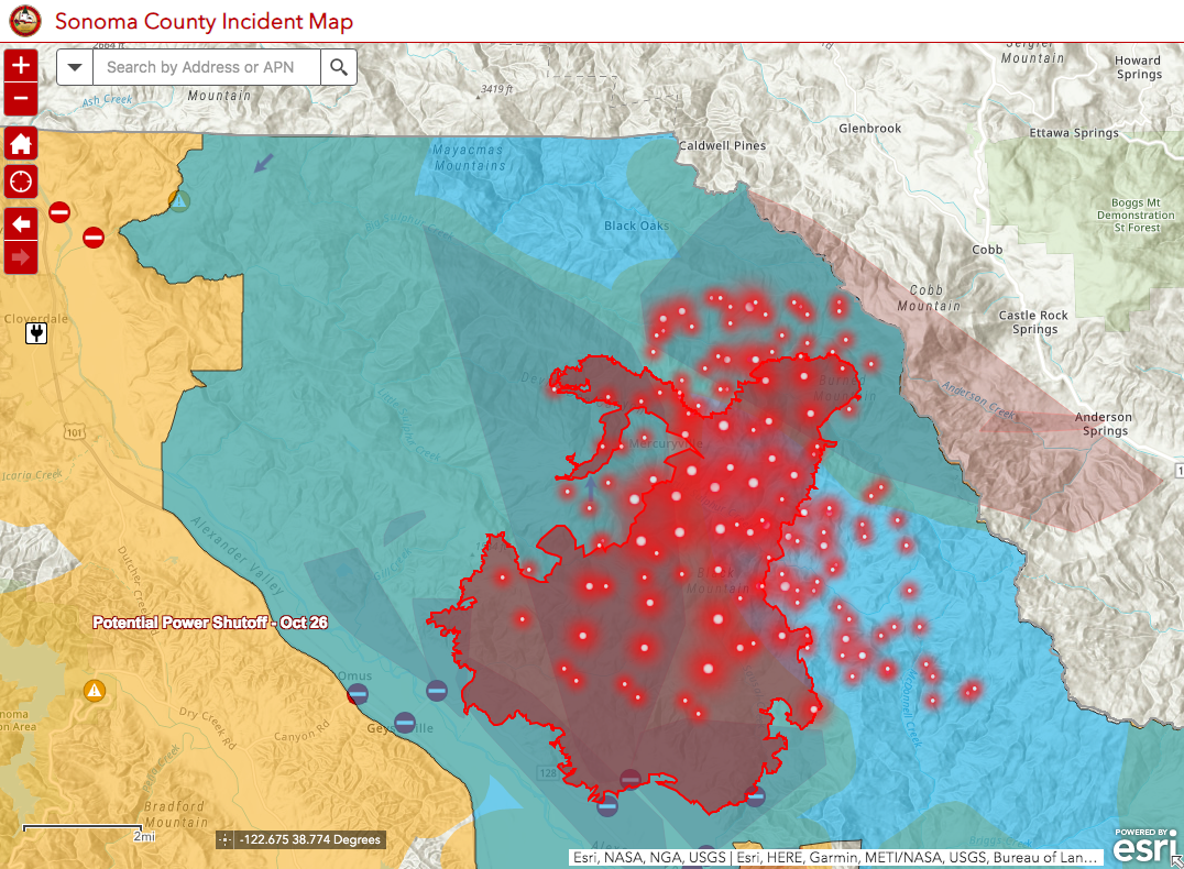 Map: Kincade Fire burning in north Sonoma County - SFGate