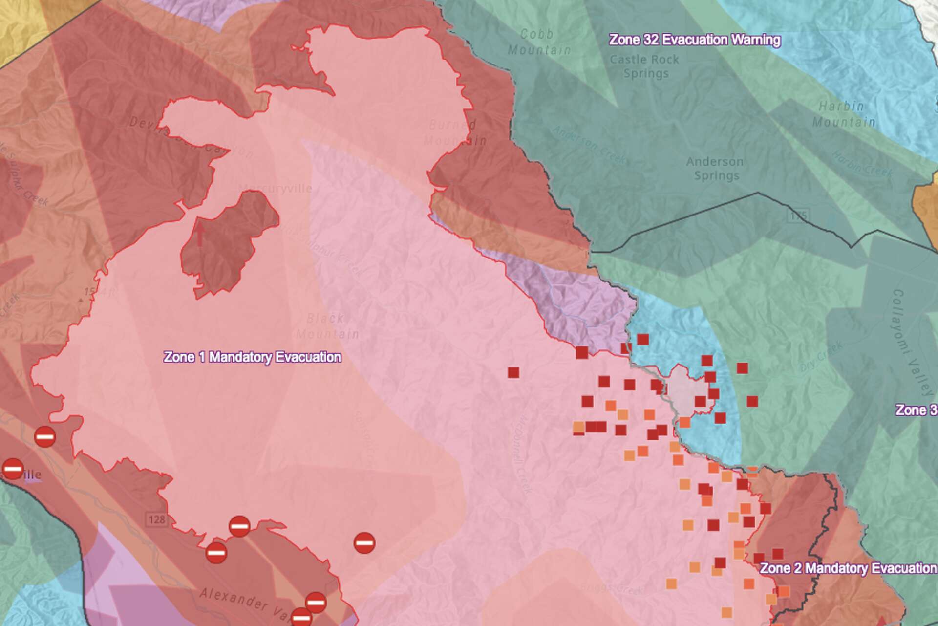 Maps: Kincade Fire continues to burn in Sonoma County