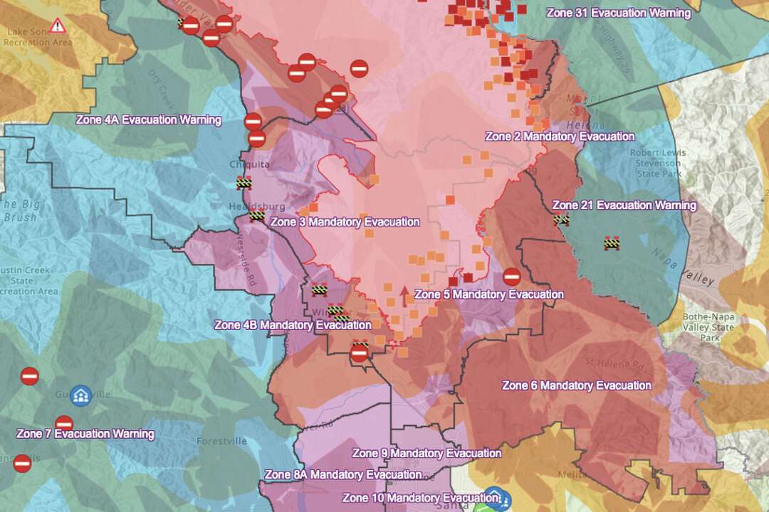 Maps: Kincade Fire continues to burn in Sonoma County