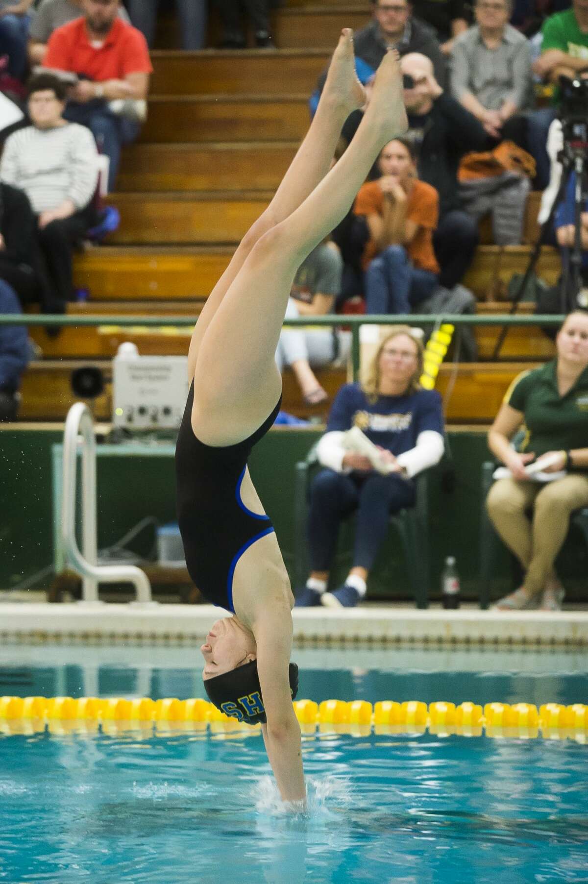 Midland High School, H. H. Dow High School girls swim meet at Dow - Oct ...