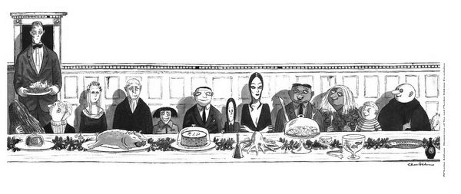 Meet the Addams family: Iconic family illustrations part of Saginaw ...