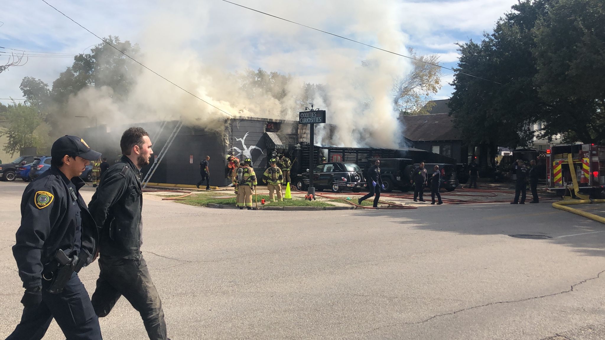 Man seen in handcuffs after fire at The Wilde Collection in Houston’s ...