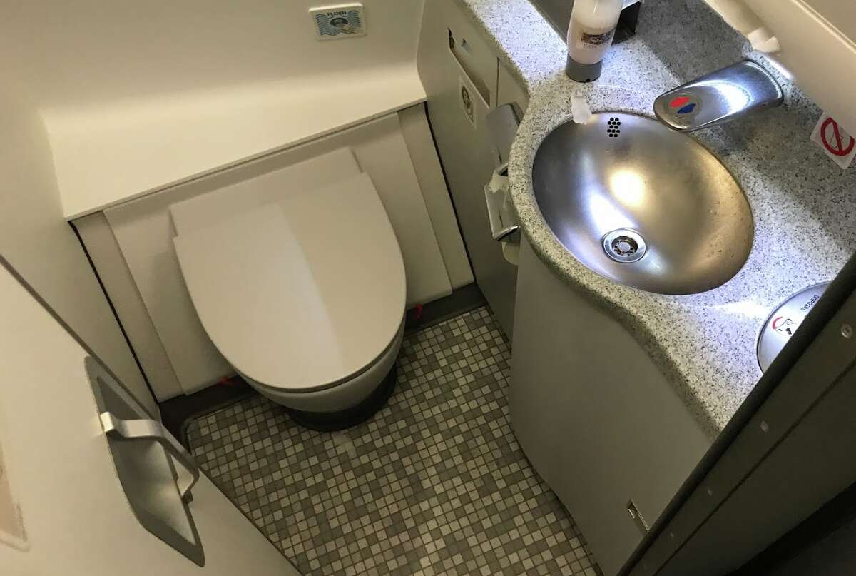 Airplane toilet seats: Up or down?