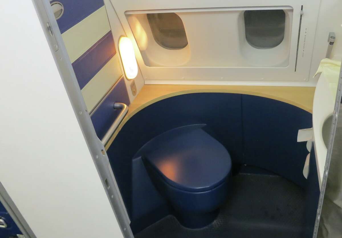 Airplane toilet seats: Up or down?