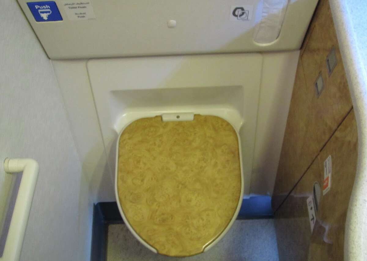 Airplane toilet seats: Up or down?