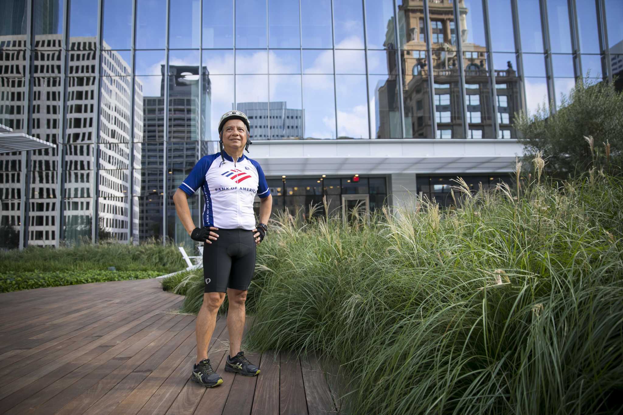 Bank of America manager bikes to work along the bayou