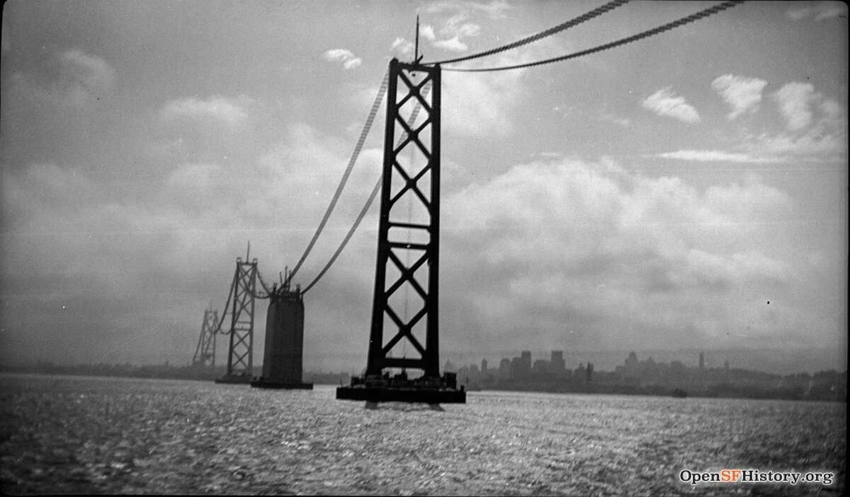 Striking photos show the Bay Bridge under construction