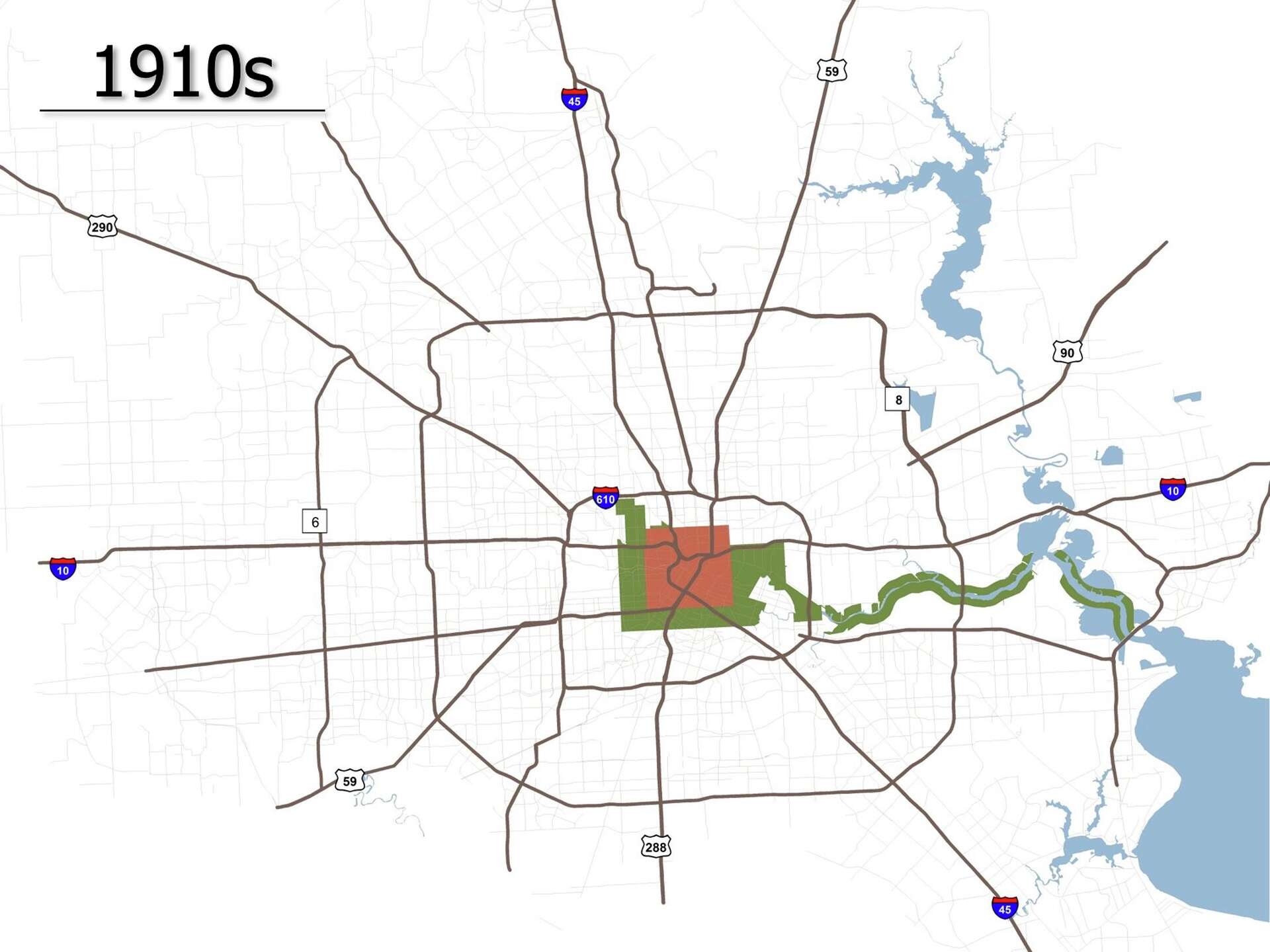 Maps show how Houston has grown since 1836