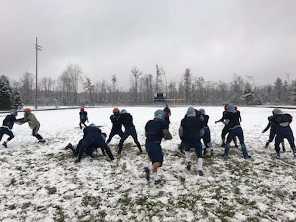 Meridian football practice during week of November 11, 2019