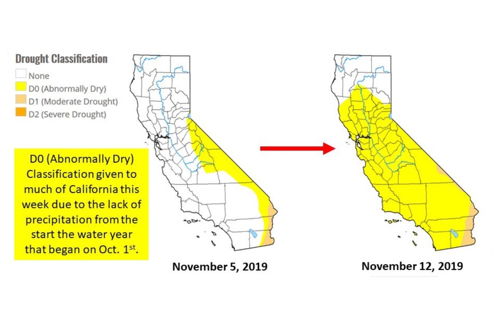 Lack of rain puts signs of drought back on California map