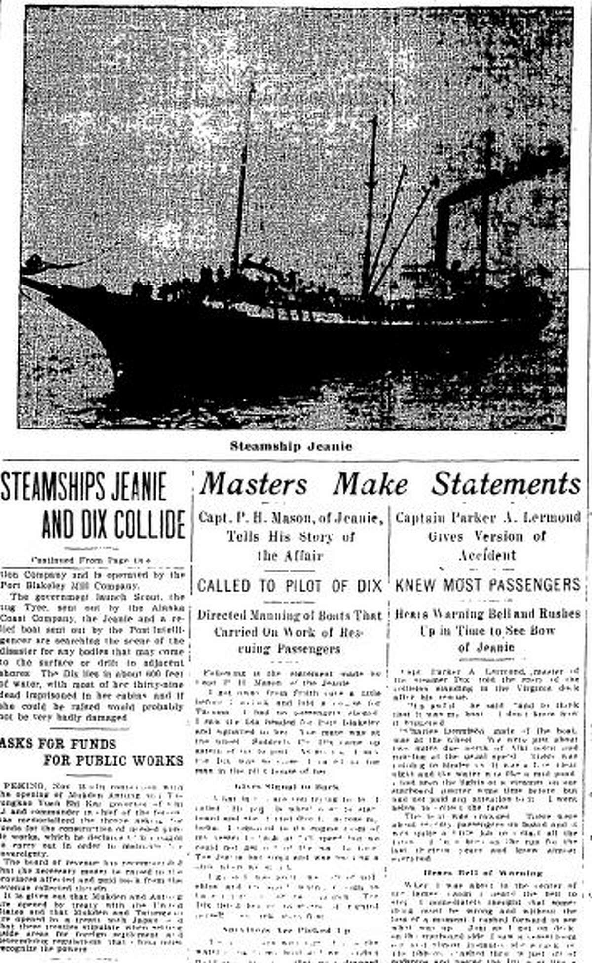 113 years ago: Ferry crashes into steam ship on Puget Sound, sinking ...