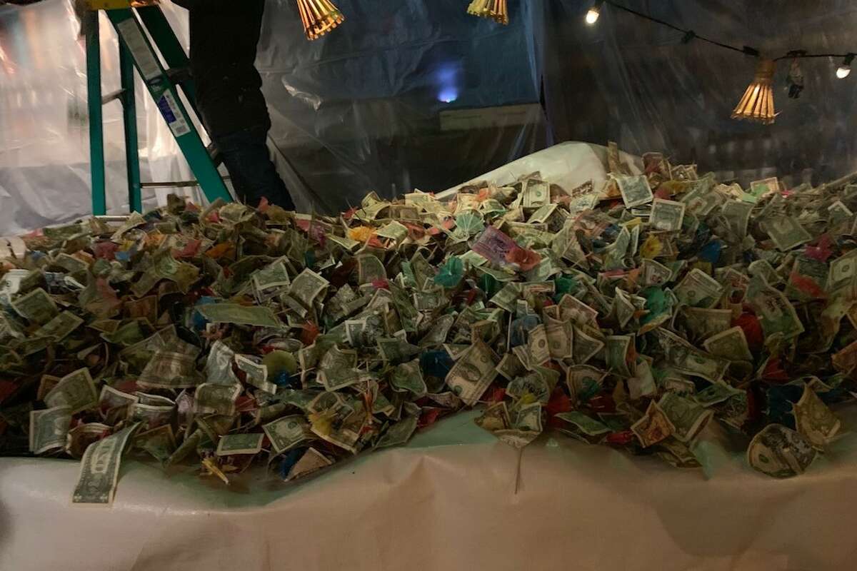 For years, people pinned dollar bills to the ceiling of Alameda bar ...