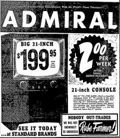 Newspaper ads touted new televisions as KTRK went on the air in 1954
