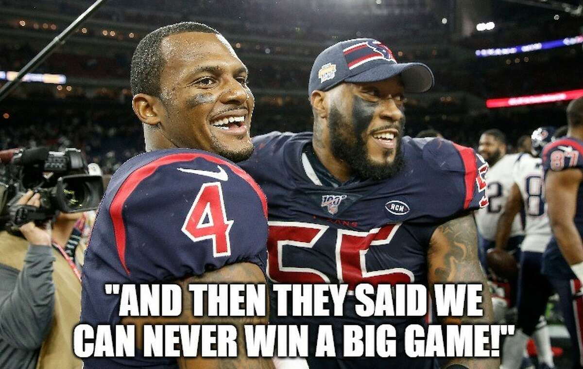 Hilarious memes celebrate Texans' win over Patriots